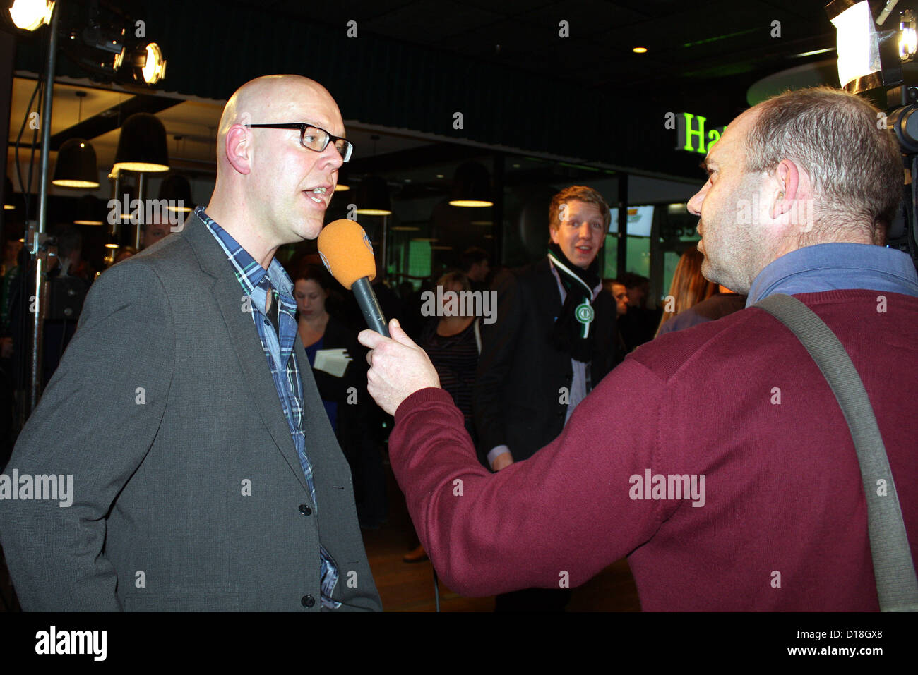 Writer gives an interview to the presentation of his first book Stock ...