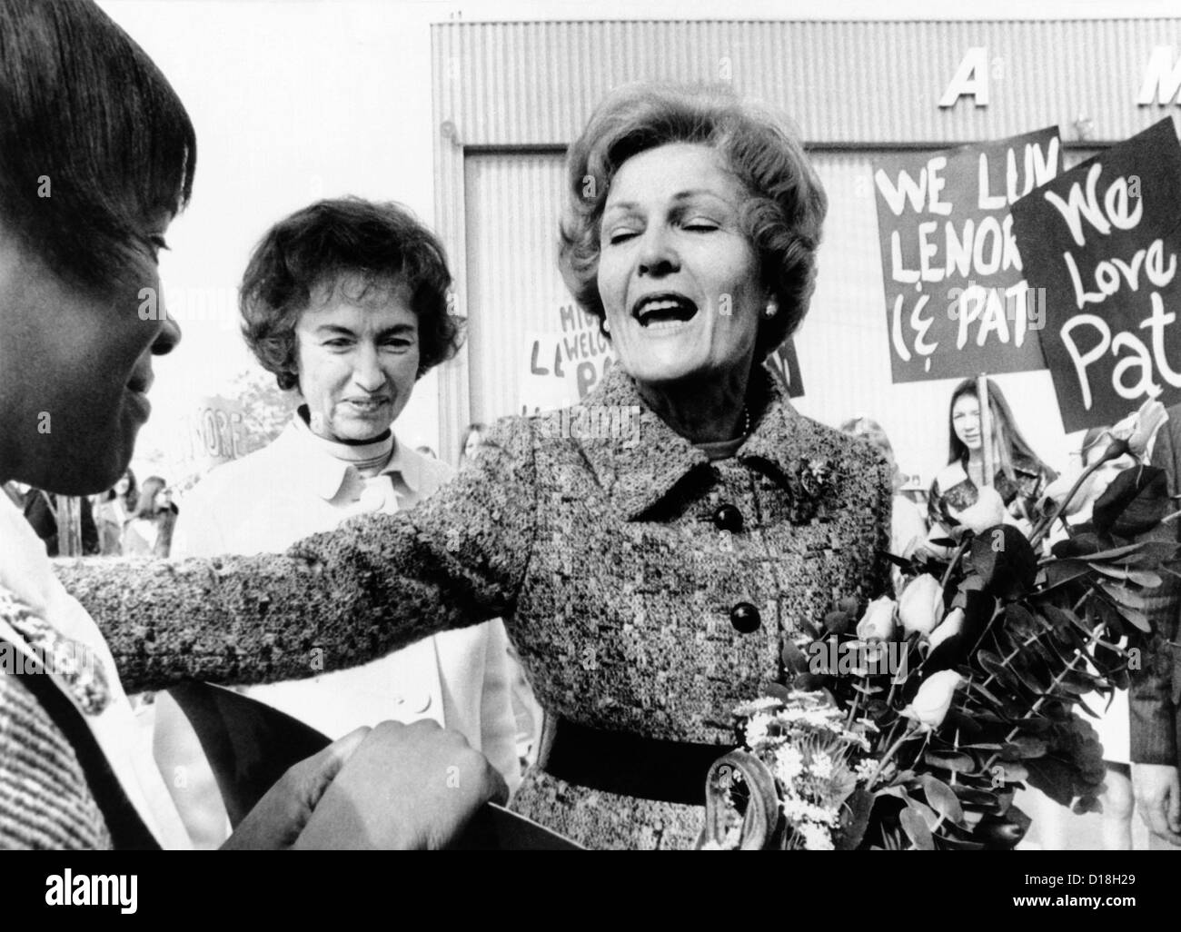 First Lady Pat Nixon visiting Detroit. She was campaigning with ...
