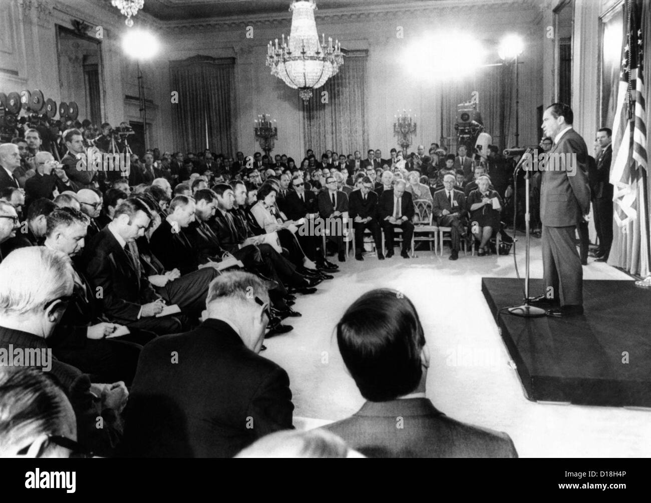 Richard Nixon's first press conference as President. He optimistically ...