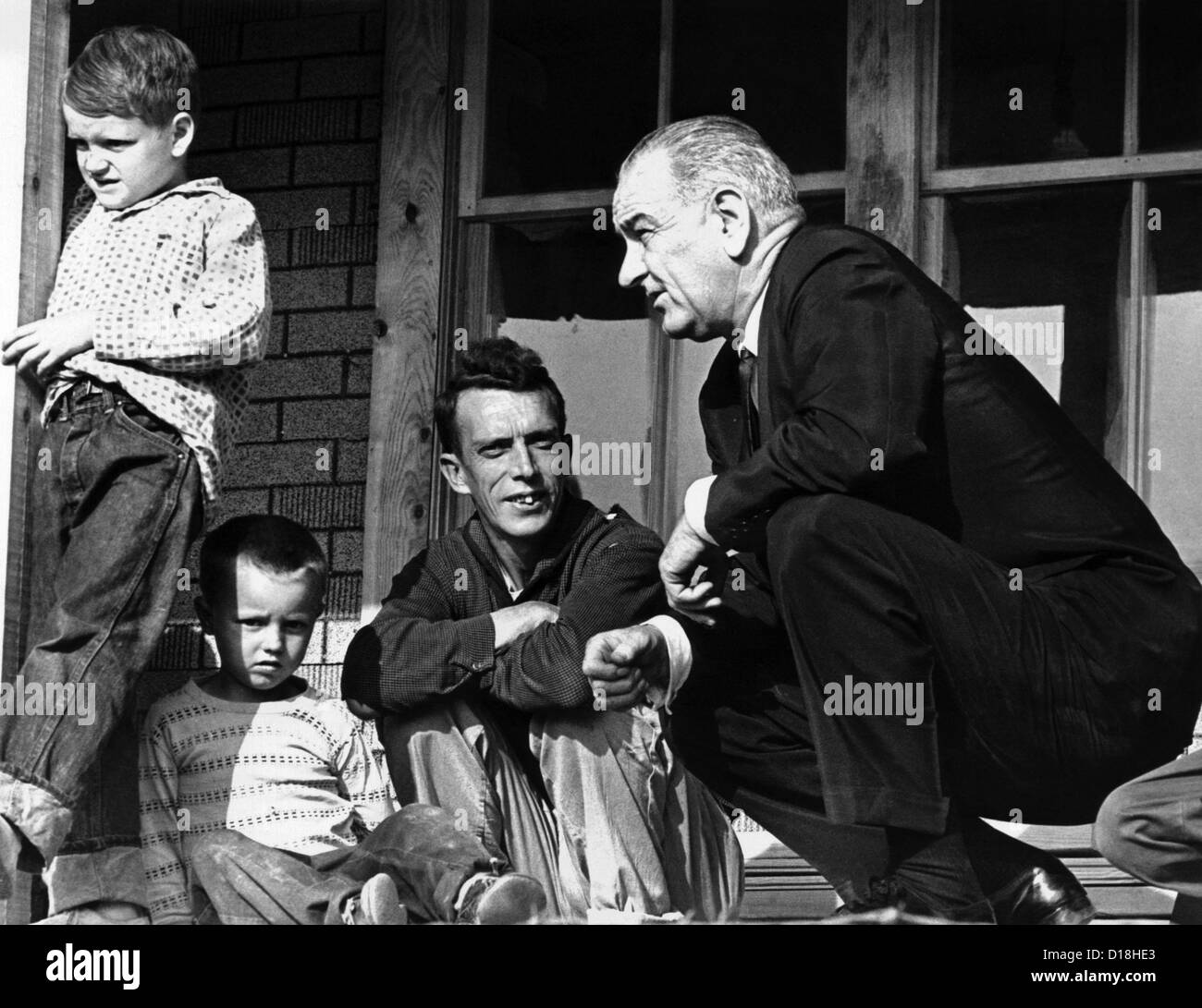 President Lyndon Johnson in conversation the Tom Fletcher family of ...