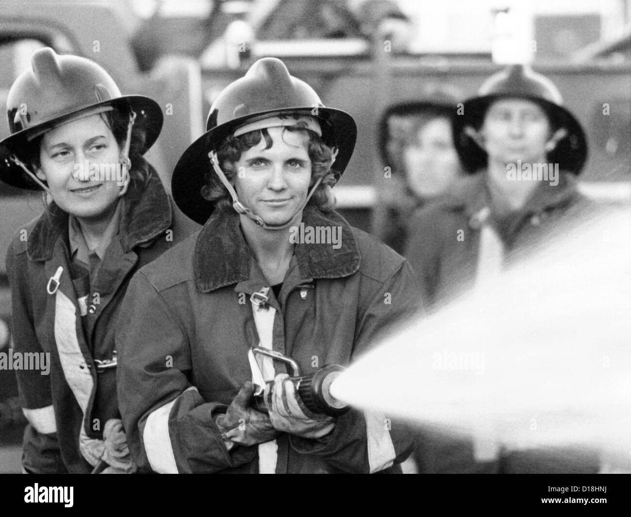 1970s fire fighters Black and White Stock Photos & Images - Alamy