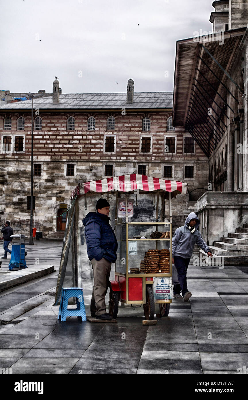 Selling fresh bread near the Bosphorus Strait in Istanbul Turkey Stock ...
