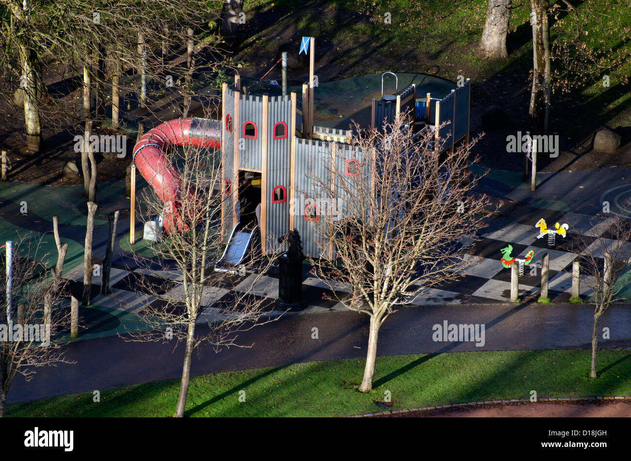 Children's "fort" playground in Princes Street Gardens, photographed ...