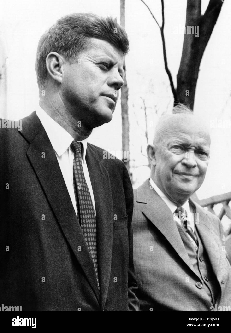 Presidents Dwight Eisenhower and John Kennedy meet after the failed Bay ...