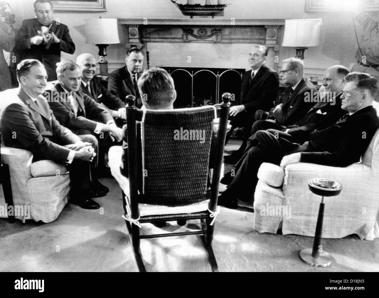 President Kennedy meets on May 9, 1961 with leaders of the news media ...