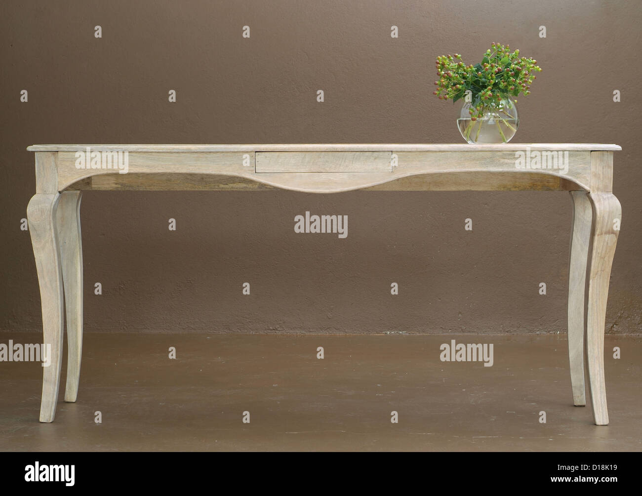 Hand crafted classic wooden table Stock Photo - Alamy