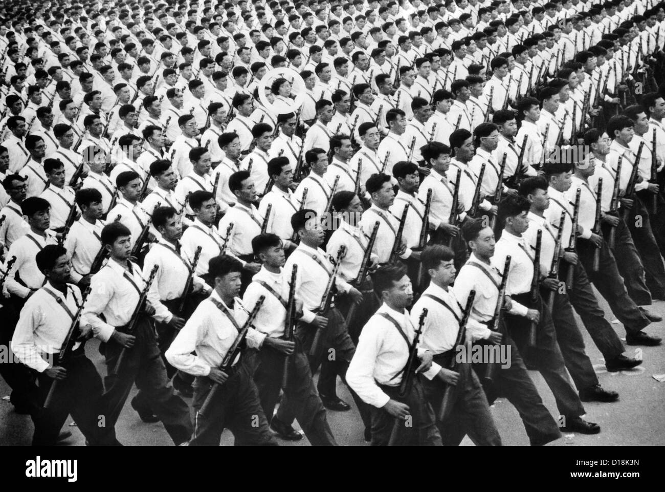 Soldier during military parade Black and White Stock Photos & Images ...