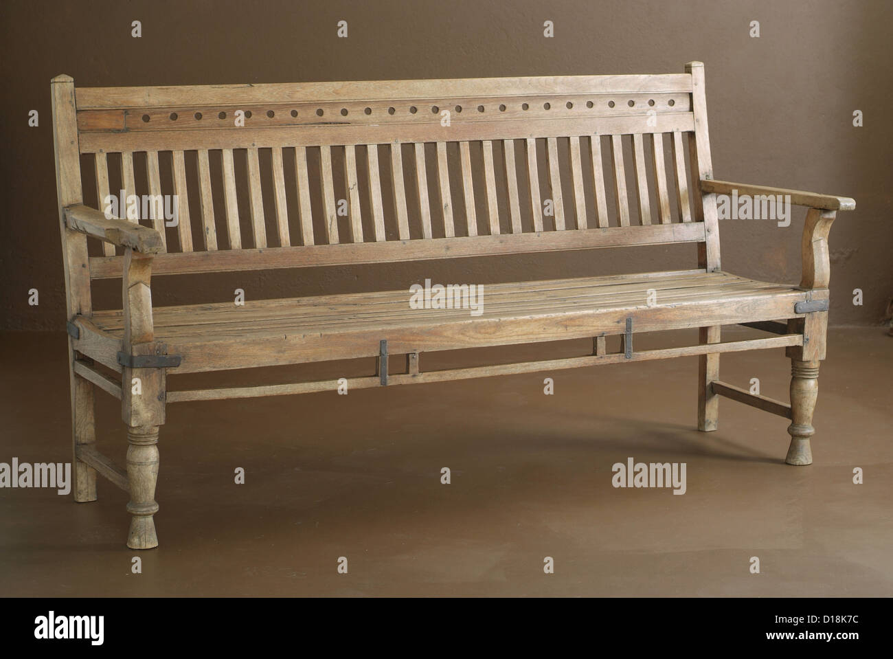 Classic wooden bench interior Stock Photo - Alamy