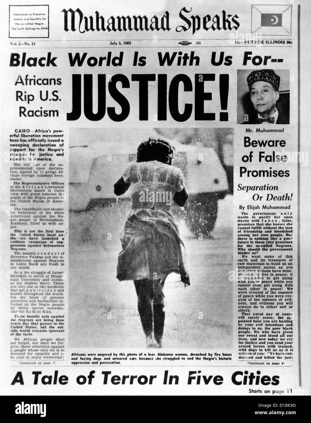 Black Muslim newspaper, 'Muhammad Speaks', emphasizes abuse of the ...