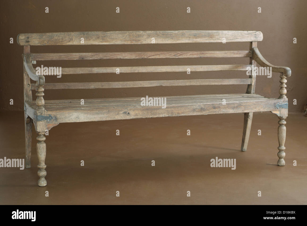 Classic wooden bench interior Stock Photo - Alamy