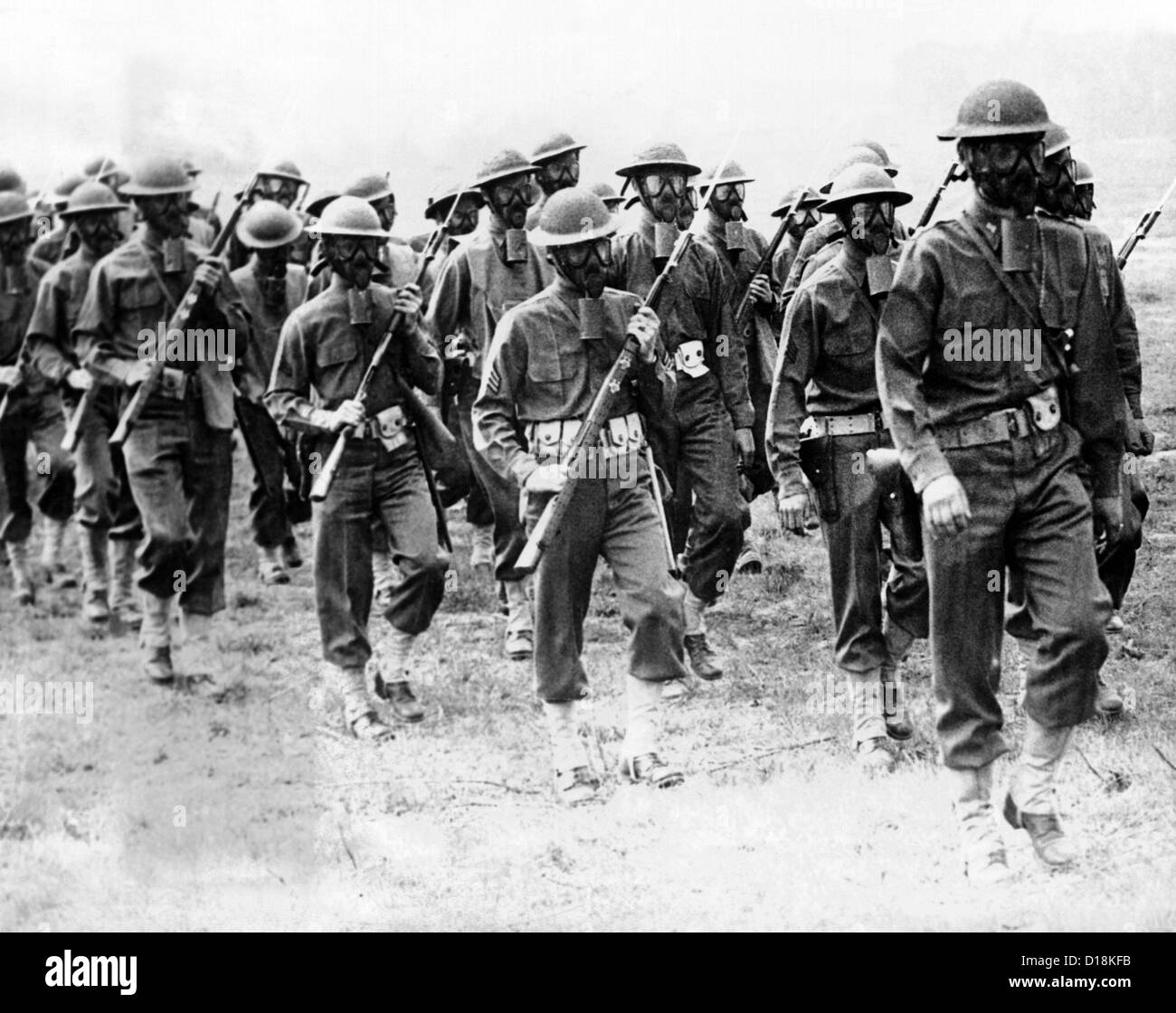 U.S. Troops of the 5th Division training in summer 1941. Soldiers are ...
