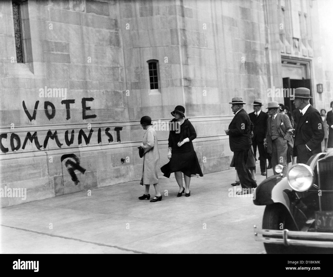 'VOTE COMMUNIST' is painted on the Church of Heavenly Rest on Fifth Ave ...