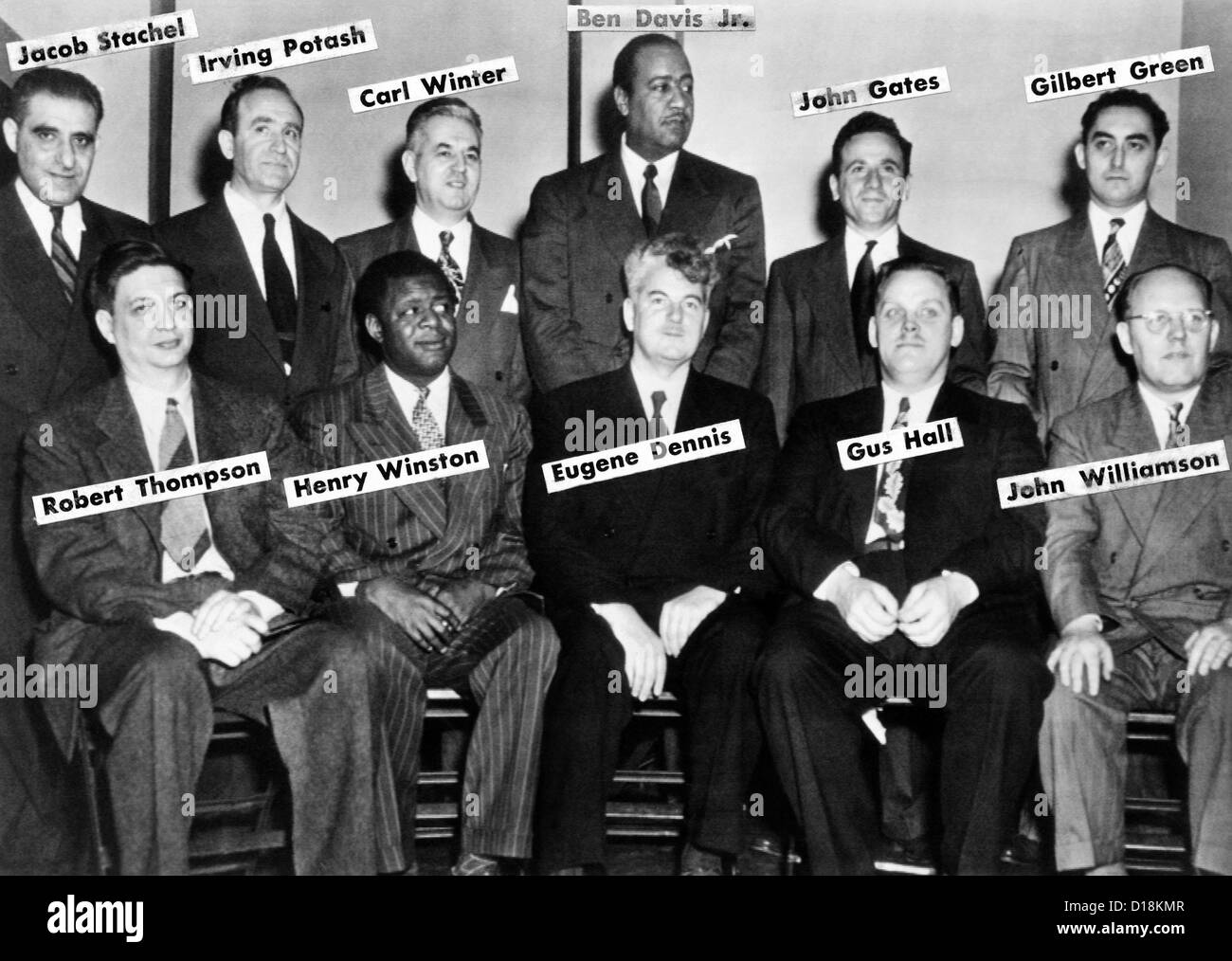 Communist Leaders who were on trial in 1949. L-R: Front: Robert ...