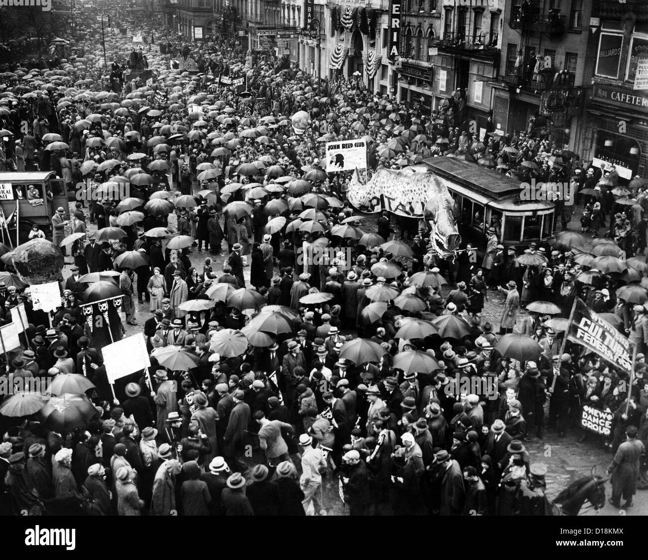1932 Communist Party May Day rally in Rutgers Square (later Straus ...