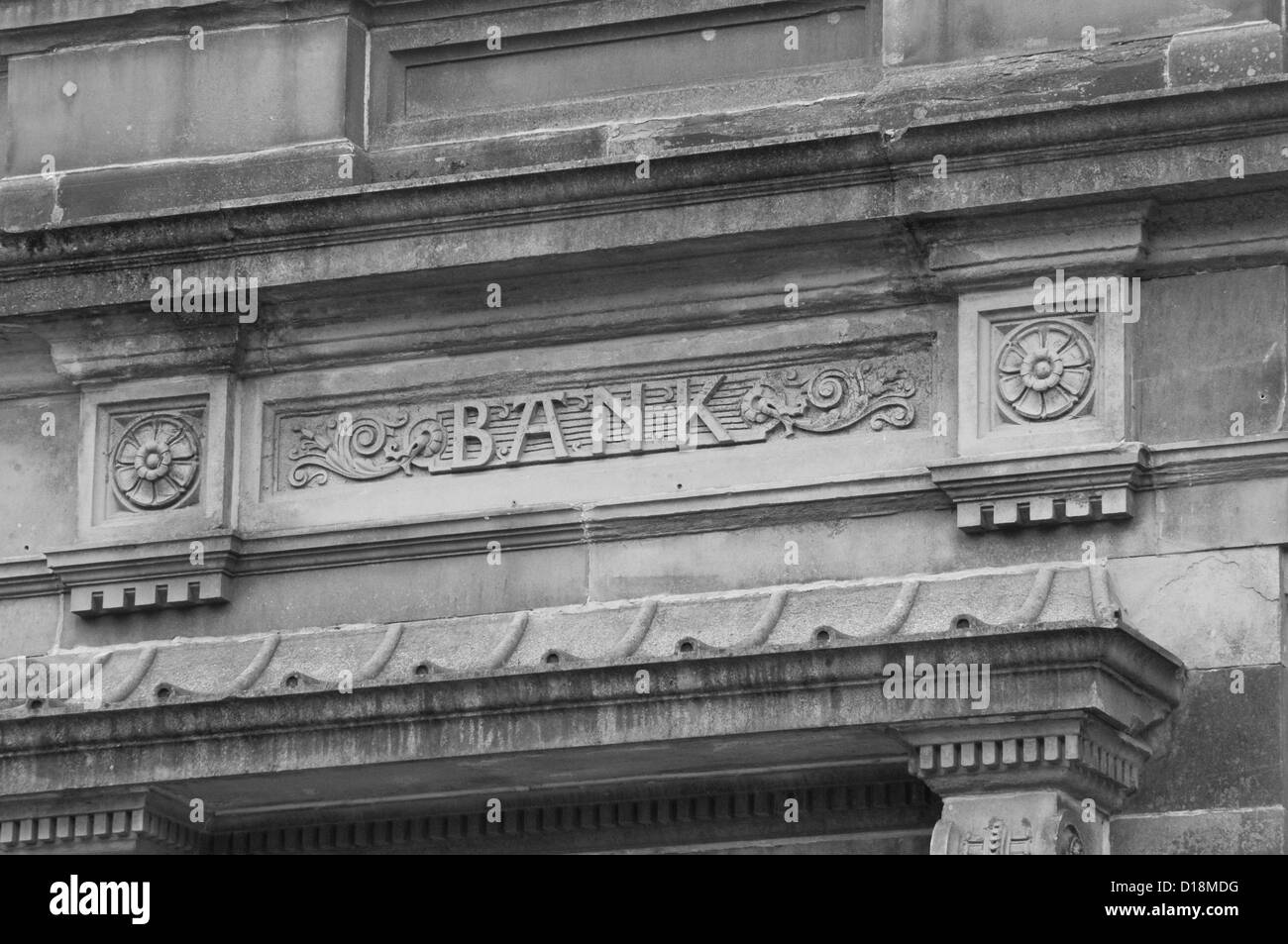 Old bank building Black and White Stock Photos & Images - Alamy