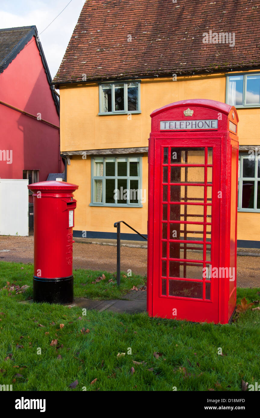 Village post and phone box Stock Photo - Alamy