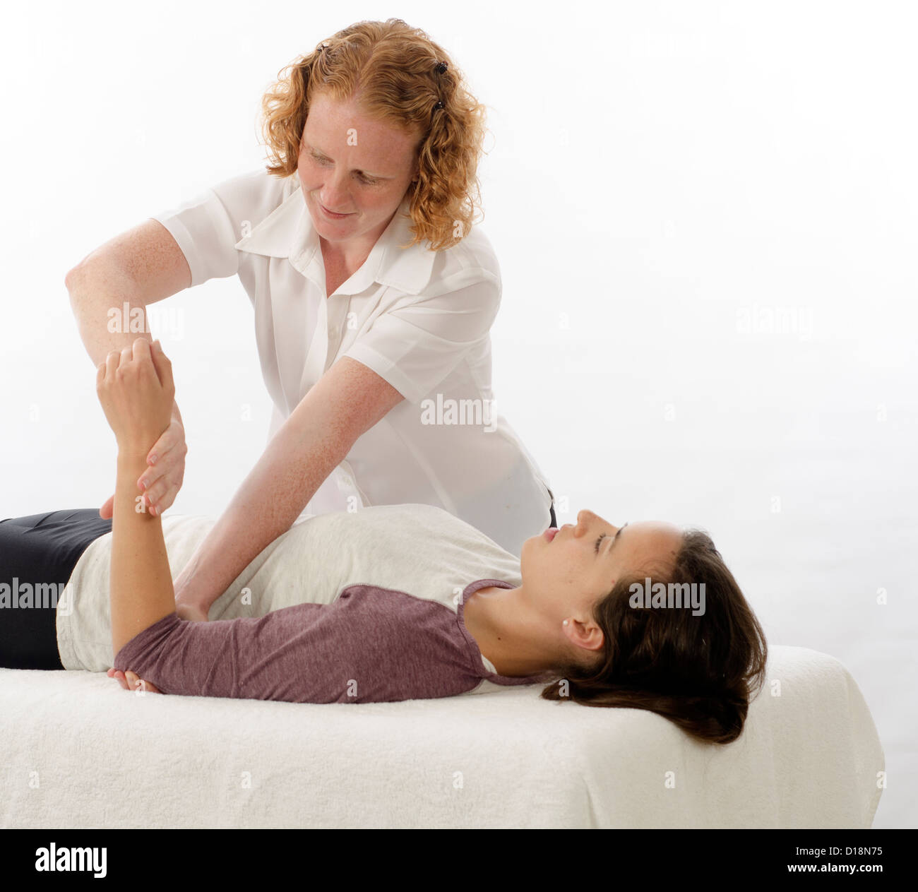 Kinesiologist or physiotherapist treating Brachioradialis Stock Photo ...