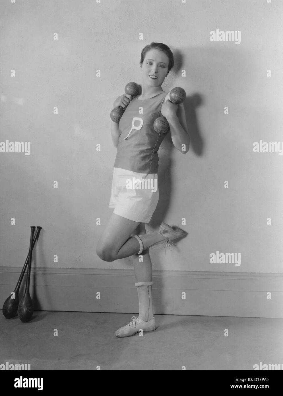 Exercising with free weights Stock Photo - Alamy