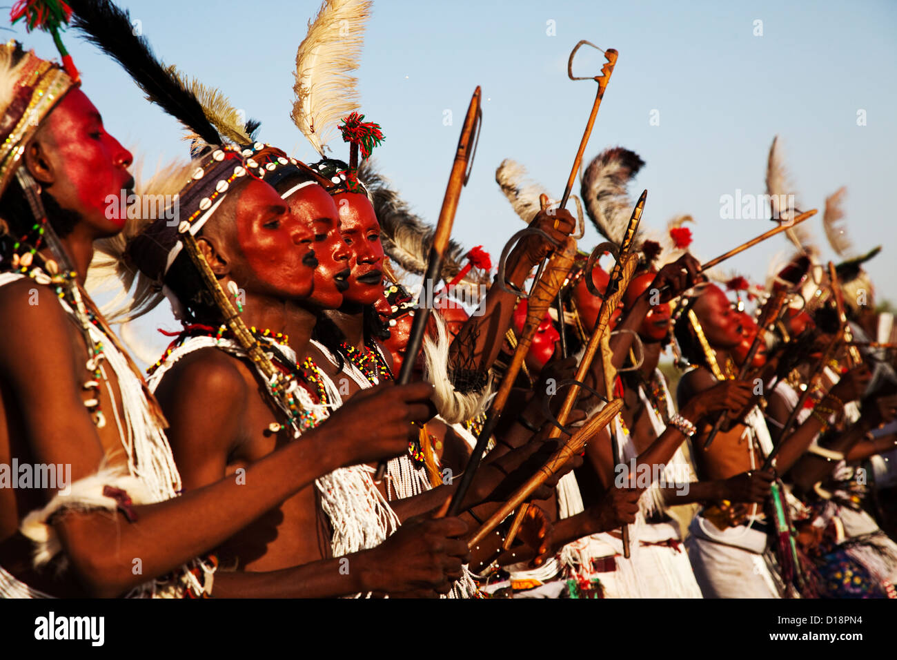 Young Wodaabe nomads are dancing at the annual Gerewol festival marking ...