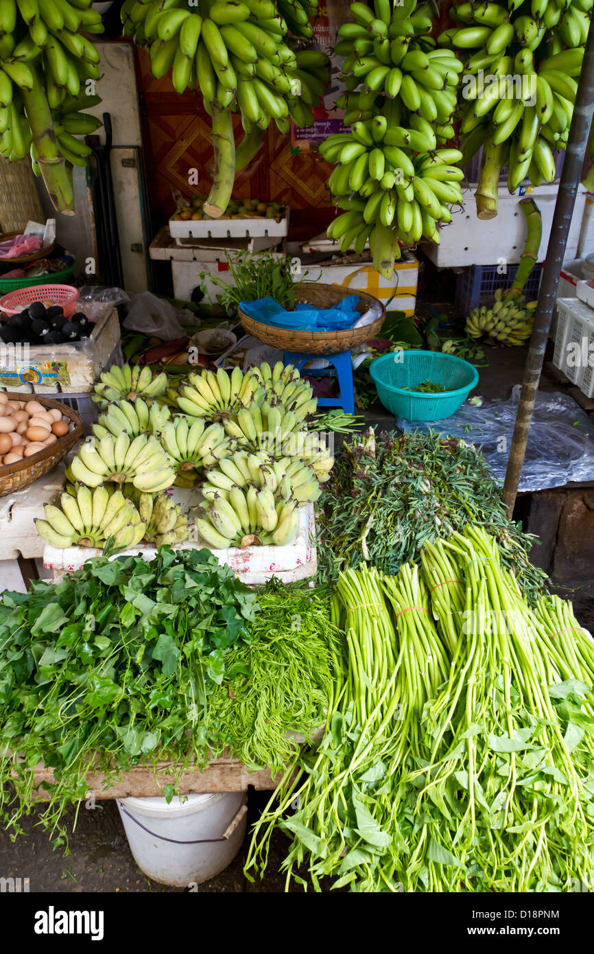 Sale of fresh Vegetables on a Market in Phnom Penh, Cambodia Stock ...