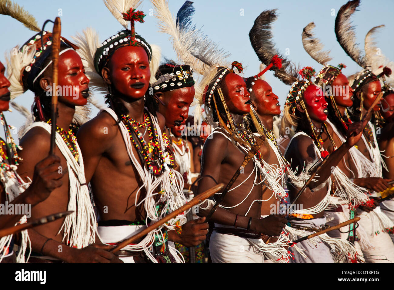 Young Wodaabe nomads are dancing at the annual Gerewol festival marking ...