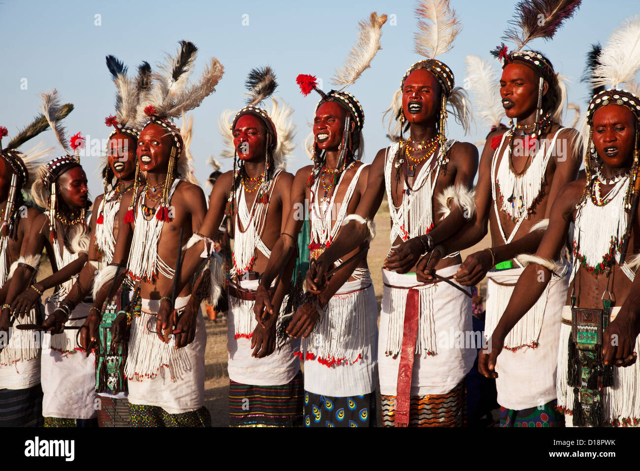 Young Wodaabe nomads are dancing at the annual Gerewol festival marking ...
