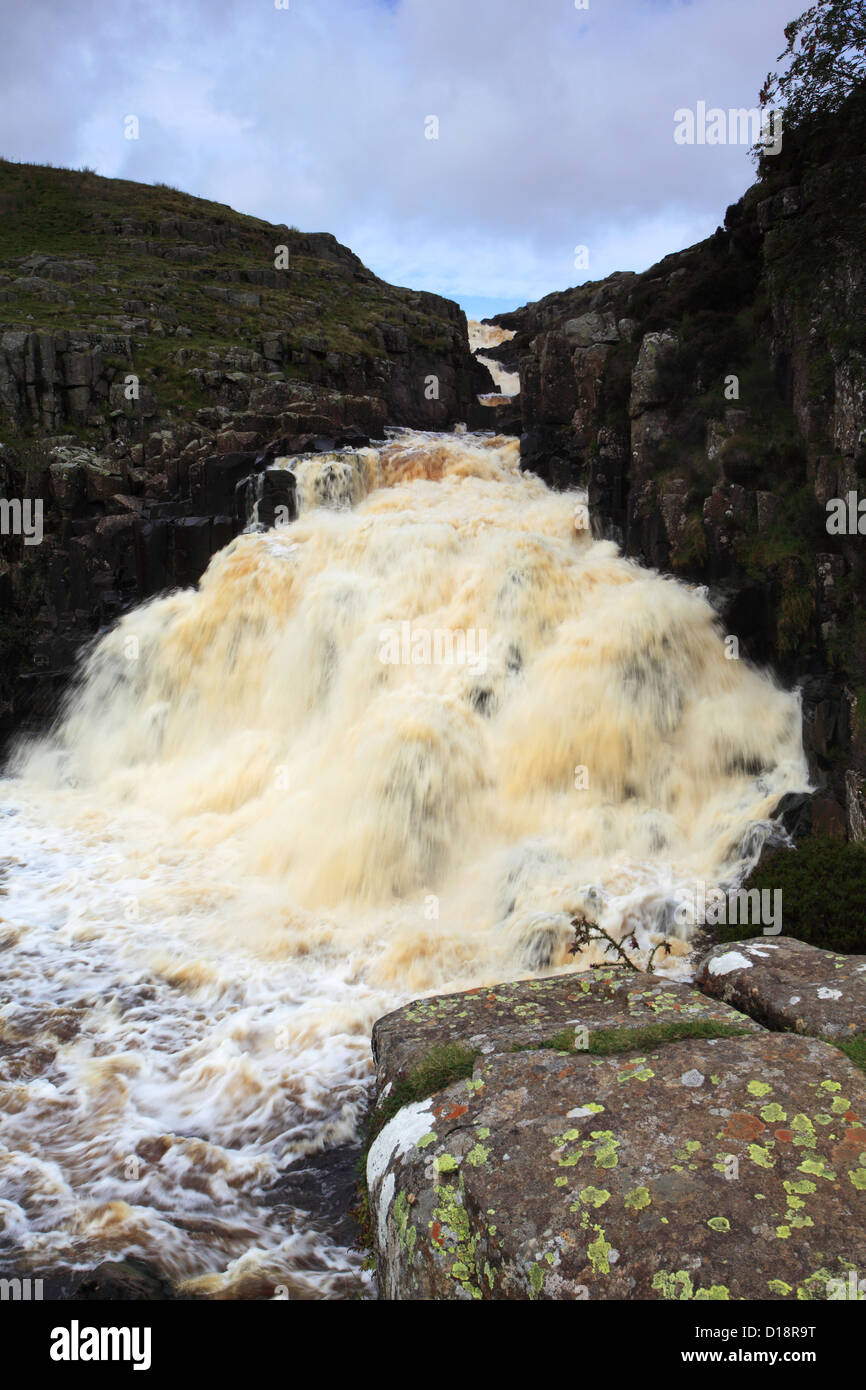 panoramic image, Cauldron Snout waterfall, river Tees, Moor House ...