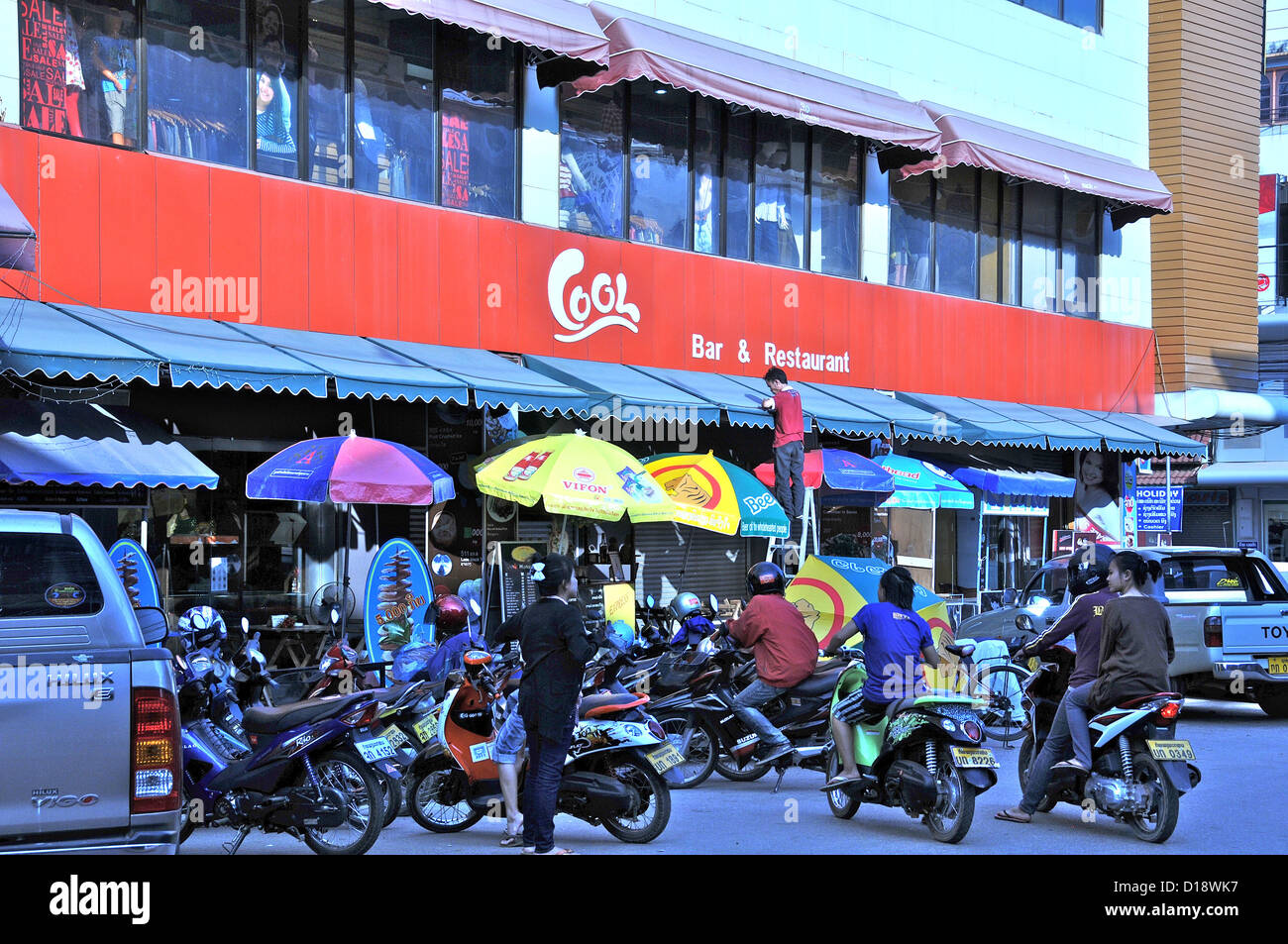 Cool bar and restaurant, Vientiane, Laos Stock Photo - Alamy