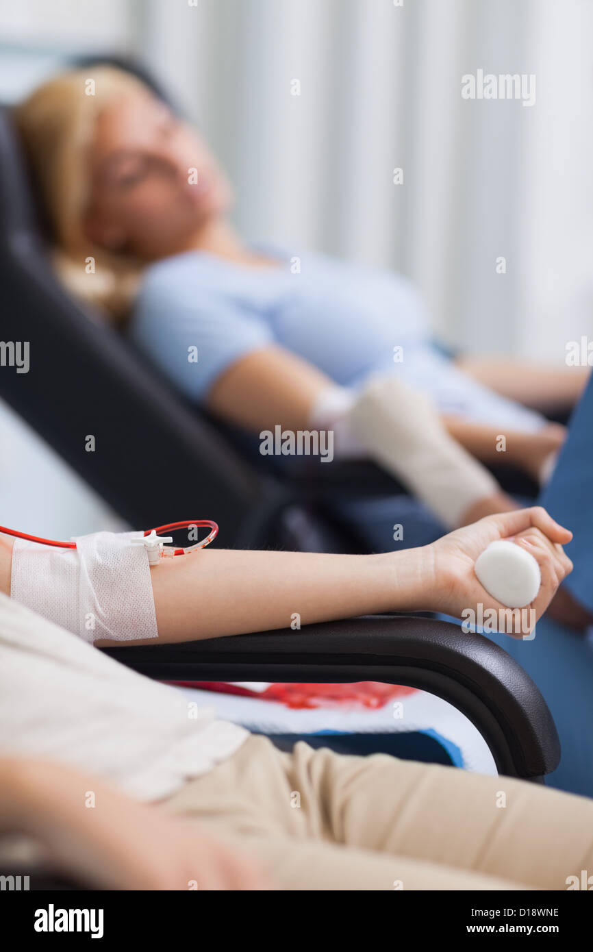 Blood donation room with two patients Stock Photo - Alamy