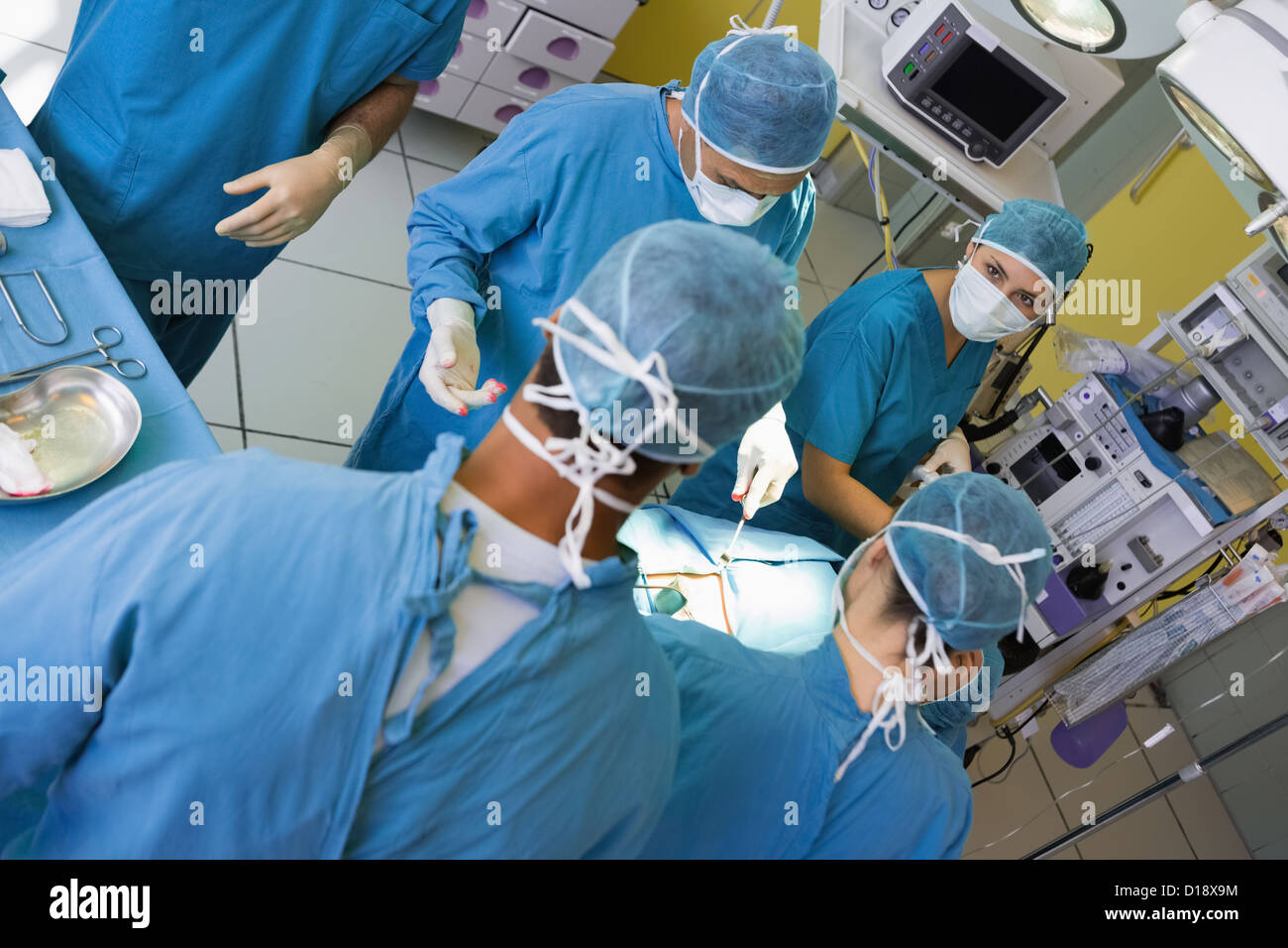 High angle view of a group of surgeons Stock Photo - Alamy