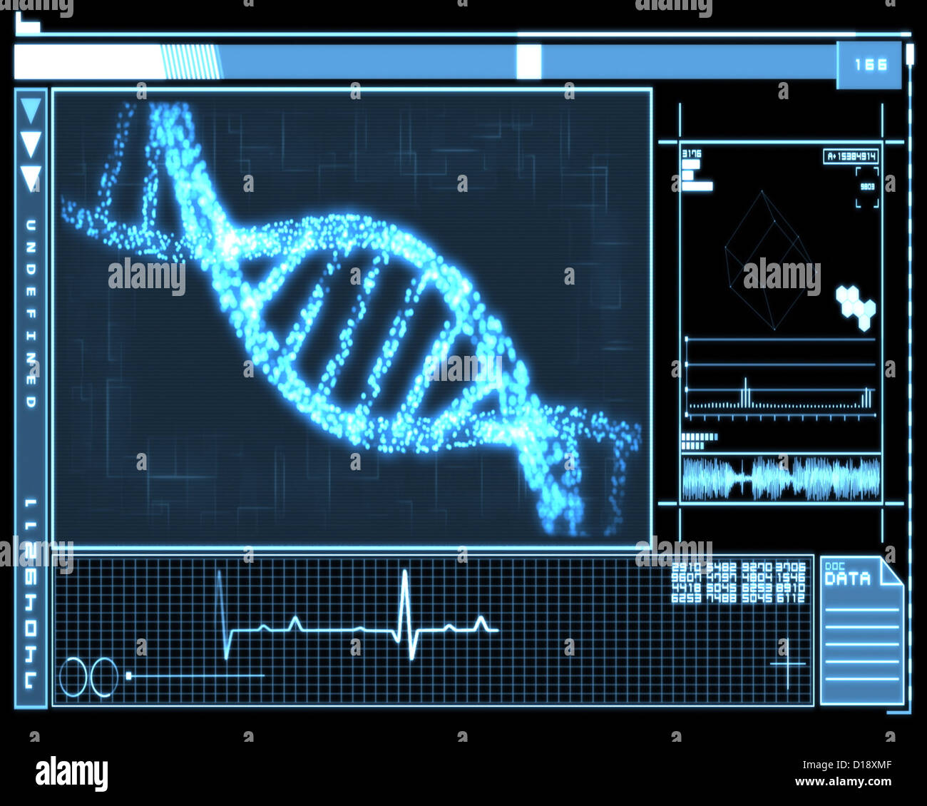 Blue DNA Helix technology Stock Photo - Alamy