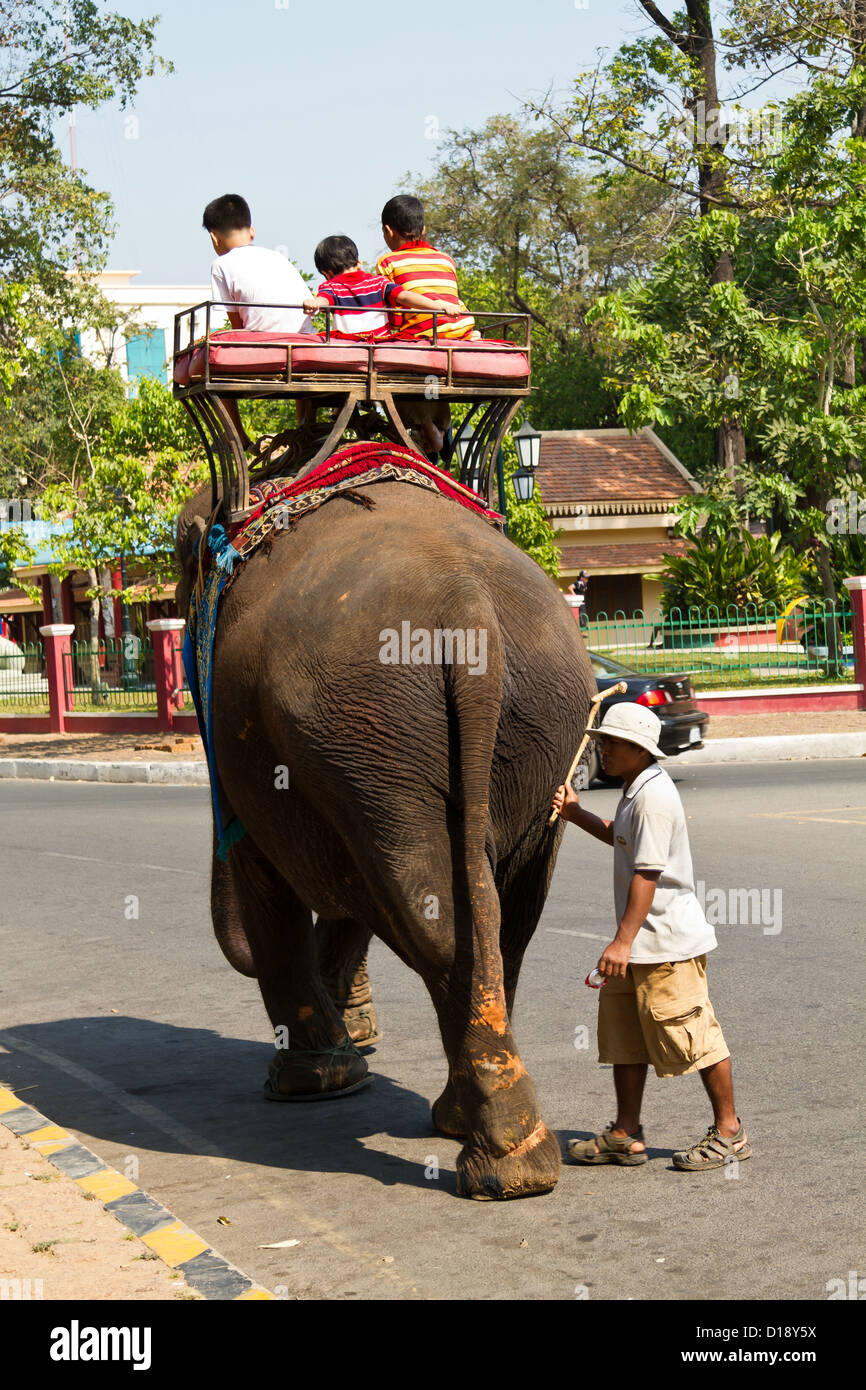 Children riding on an Elephant in Phnom Penh, Cambodia Stock Photo - Alamy