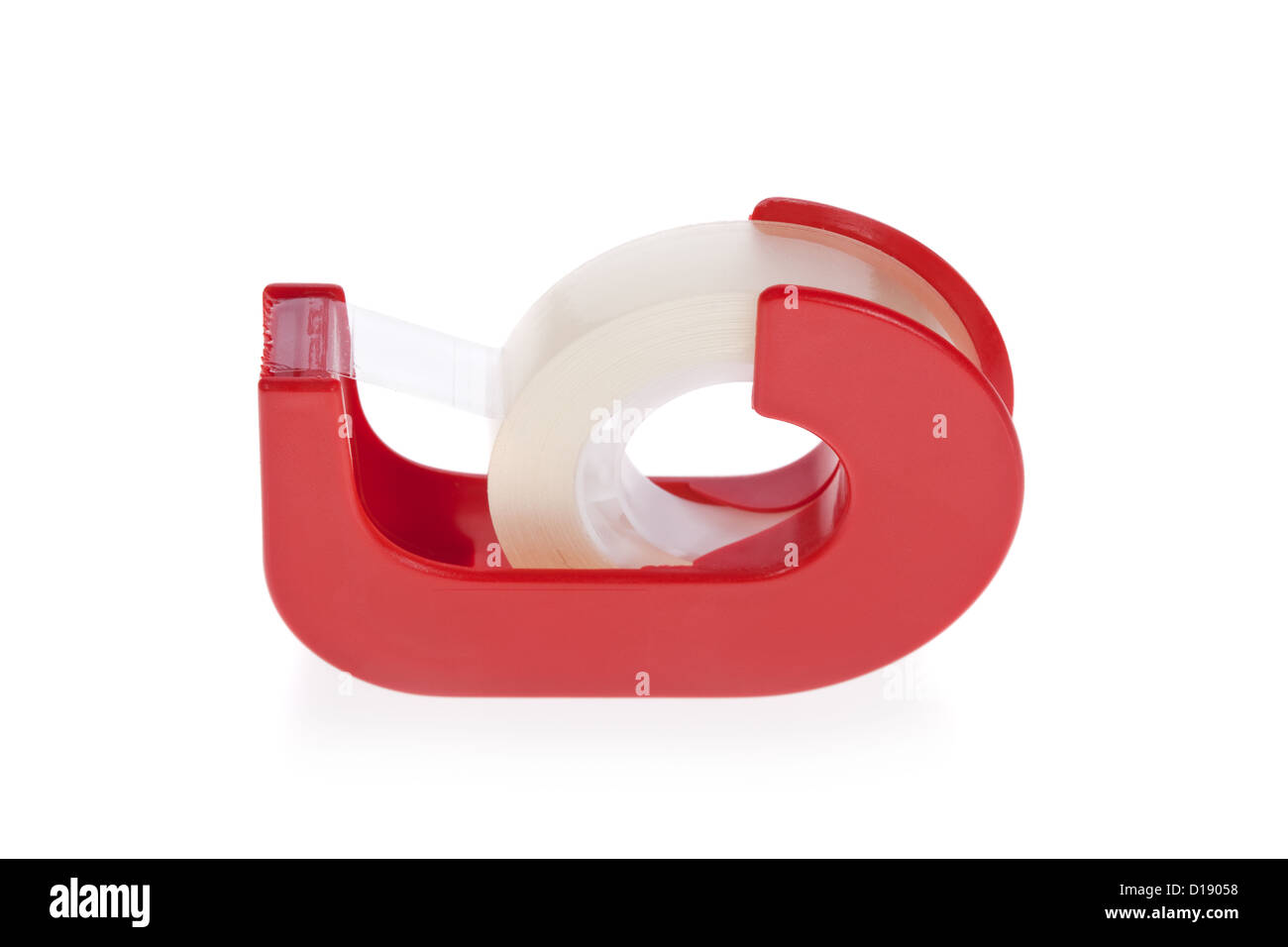 Clear tape dispenser isolated on a white background Stock Photo - Alamy