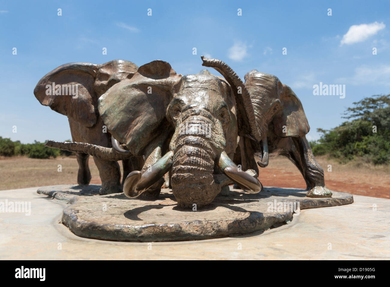 Memorial to 1989 burning of ten tonnes of ivory, by Kenyan president ...