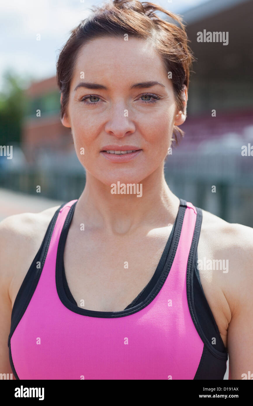 Woman in pink sportswear Stock Photo - Alamy