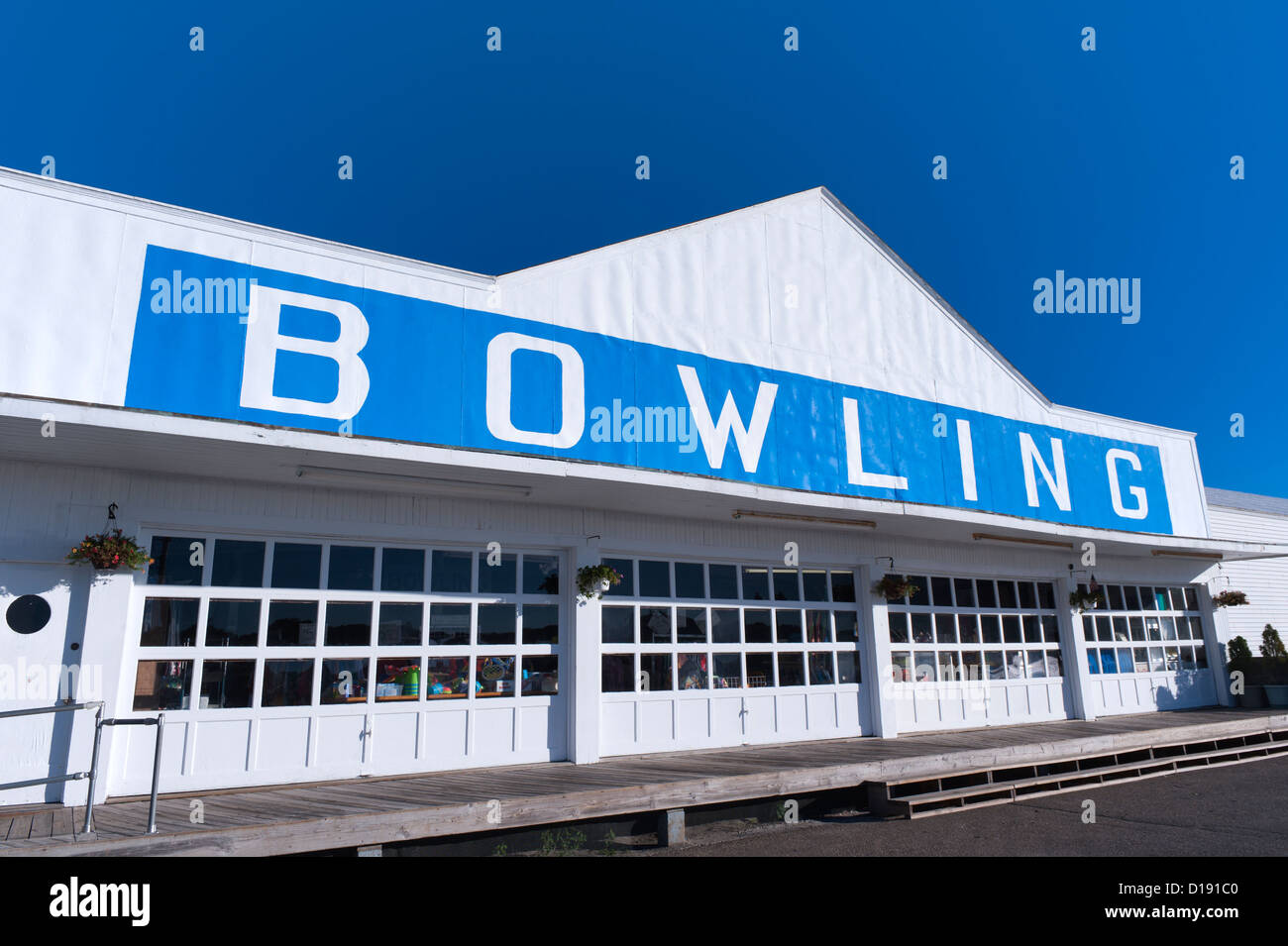 Old fashioned bowling hall in York Beach, Maine, USA Stock Photo - Alamy