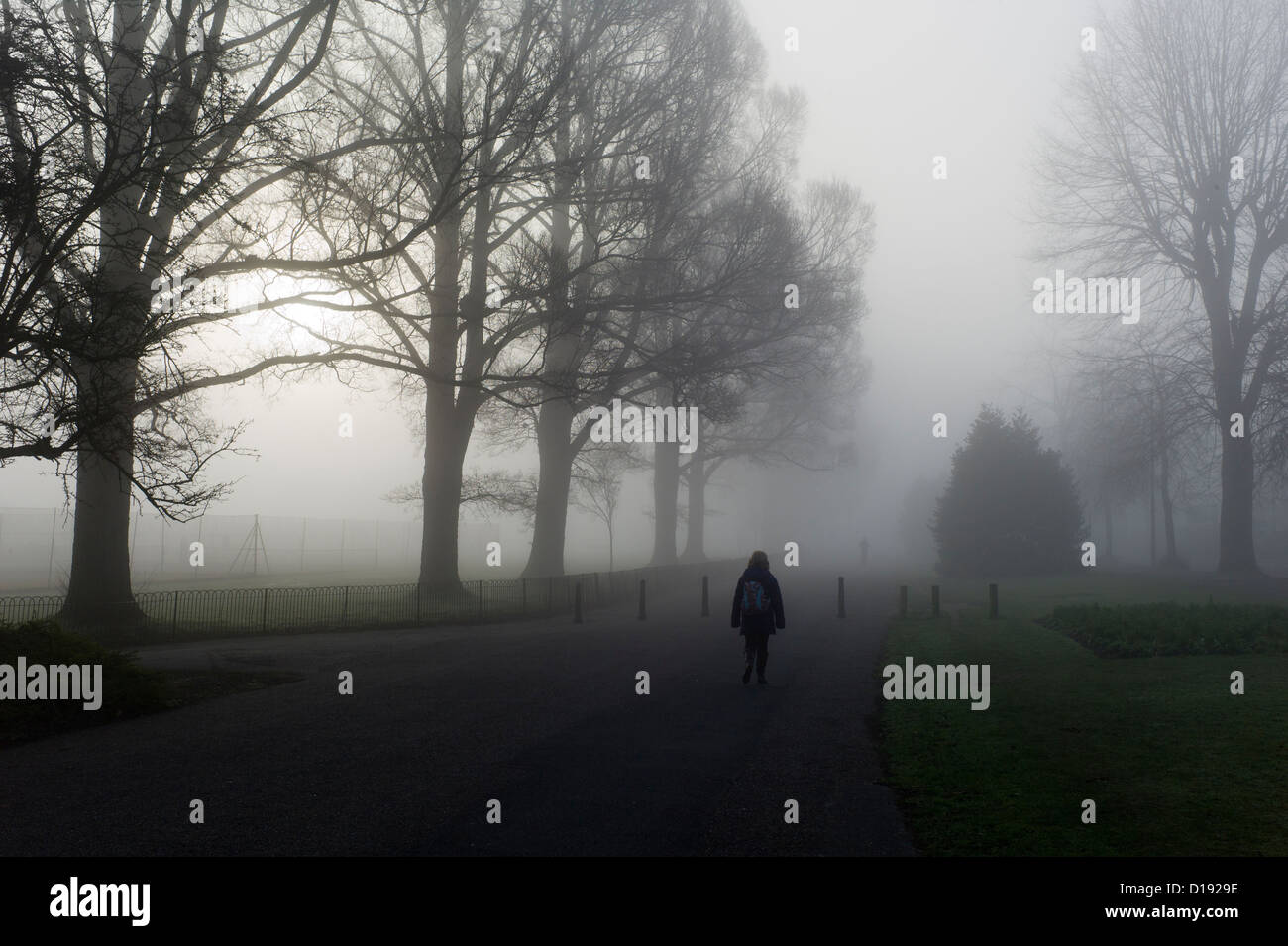 Distant figure in fog Stock Photo - Alamy