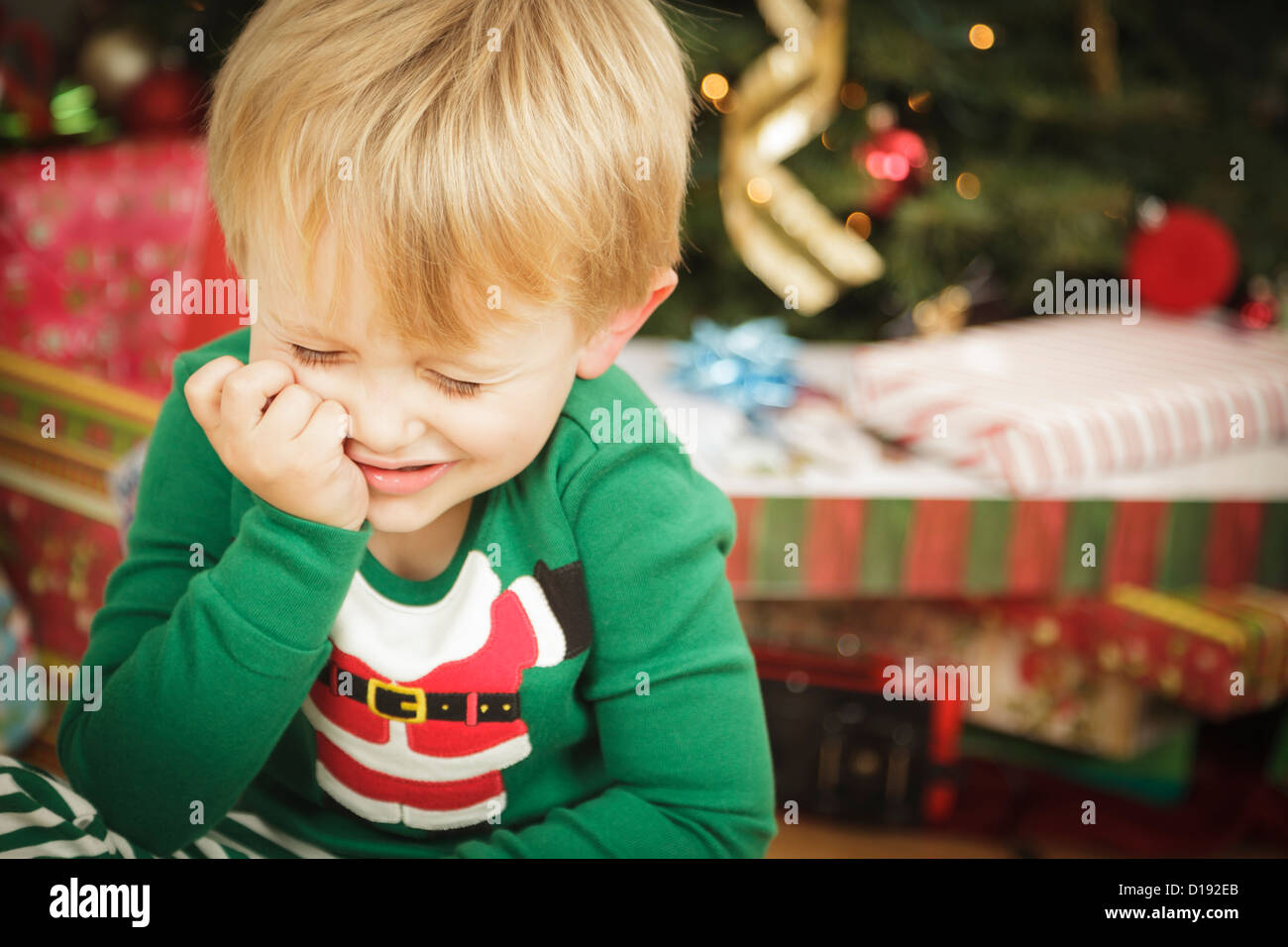 Grumpy child christmas hi-res stock photography and images - Alamy
