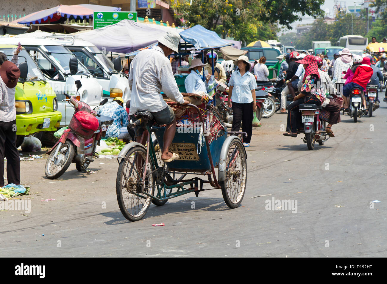 Typical Cycle Rickshaw in Phnom Penh, Cambodia Stock Photo - Alamy