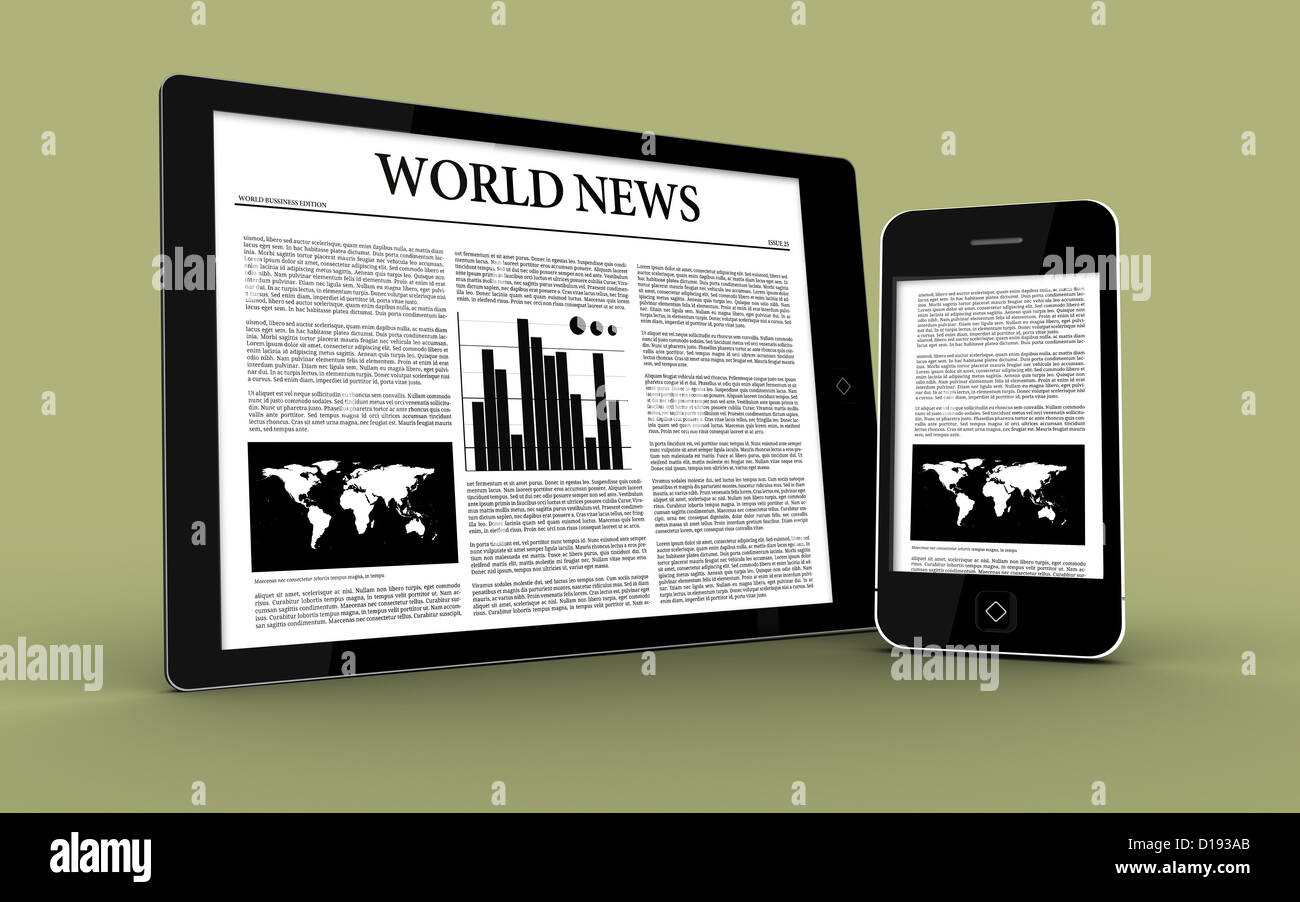 Digital tablet and smartphone showing the news Stock Photo - Alamy
