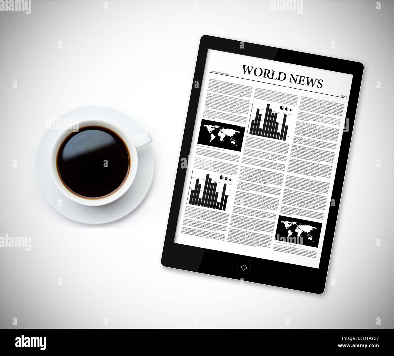 Cup coffee next tablet hi-res stock photography and images - Alamy