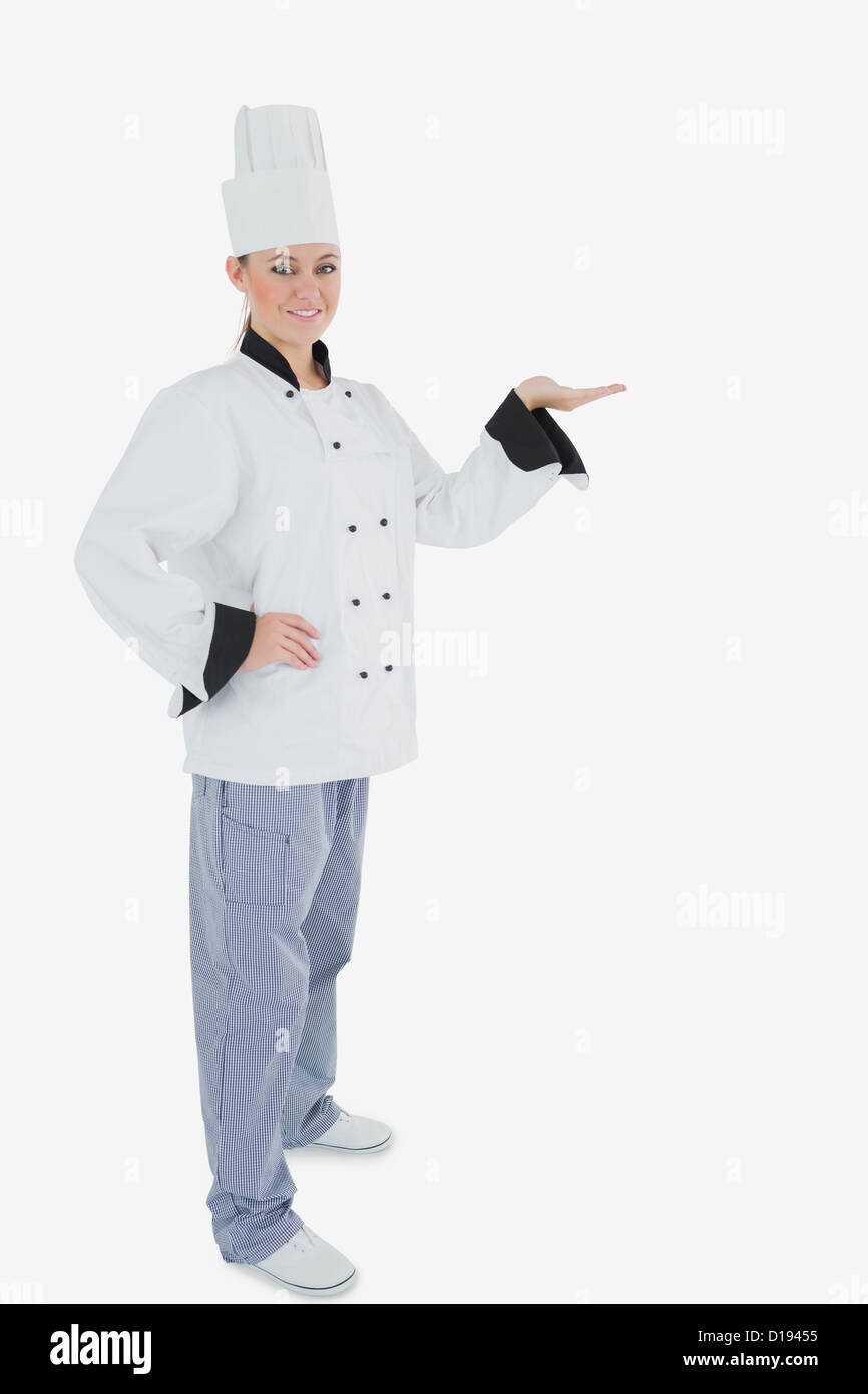 White background portrait of female chef Cut Out Stock Images ...