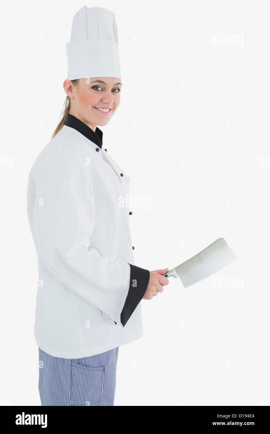 White background portrait of female chef Cut Out Stock Images ...