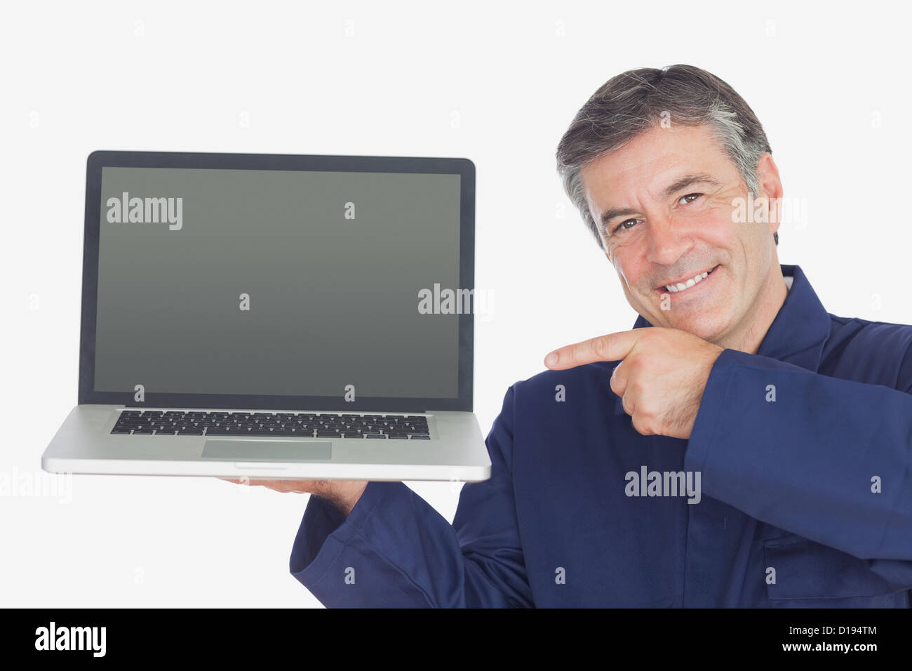 Manual pointing laptop hi-res stock photography and images - Alamy
