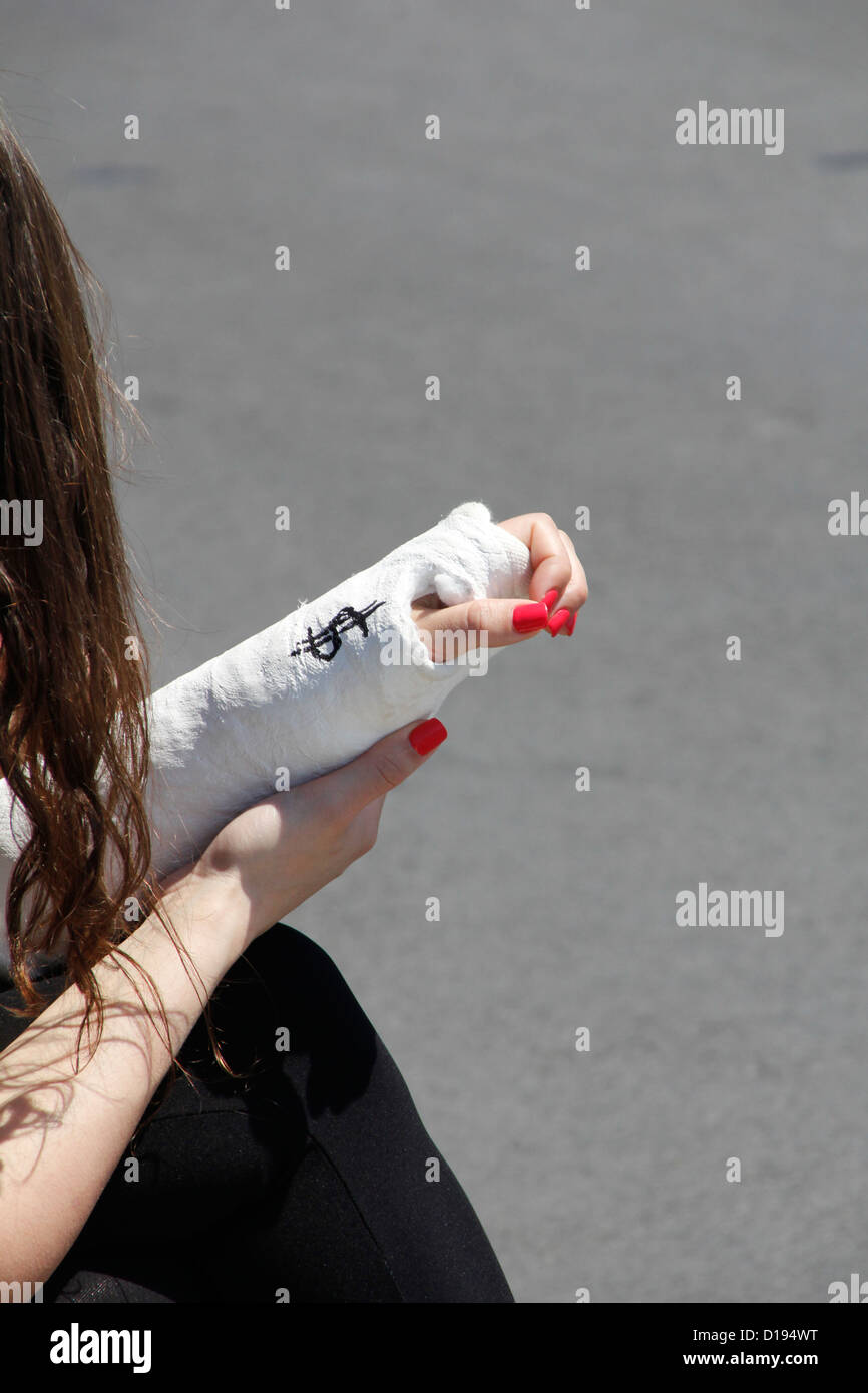 Broken Hand Cast Girl