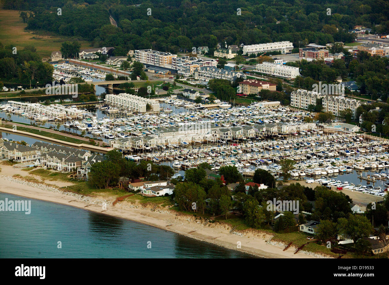aerial photograph marina New Buffalo, Michigan Stock Photo - Alamy