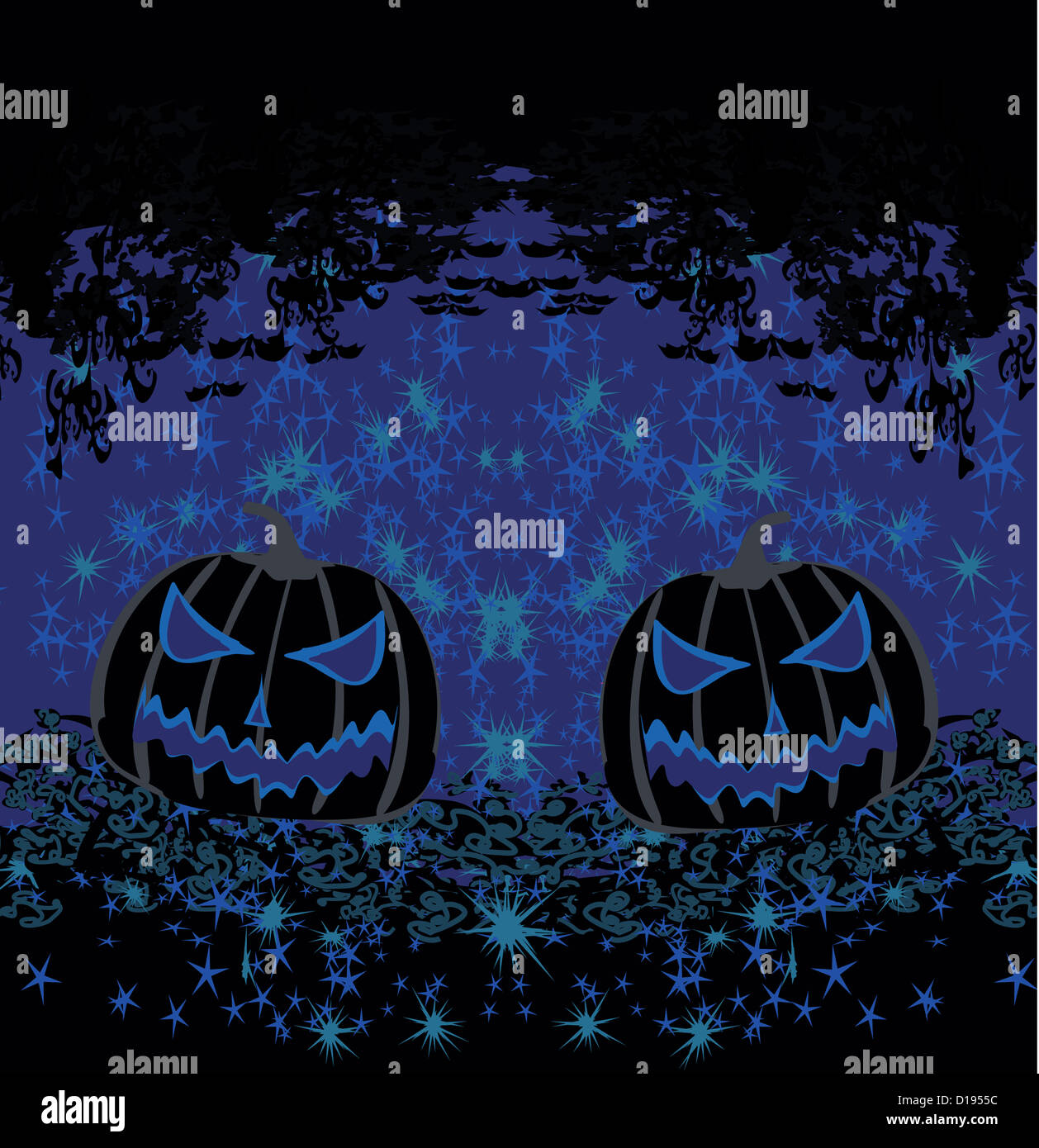 broken halloween pumpkin on grunge background vector illustration Stock ...