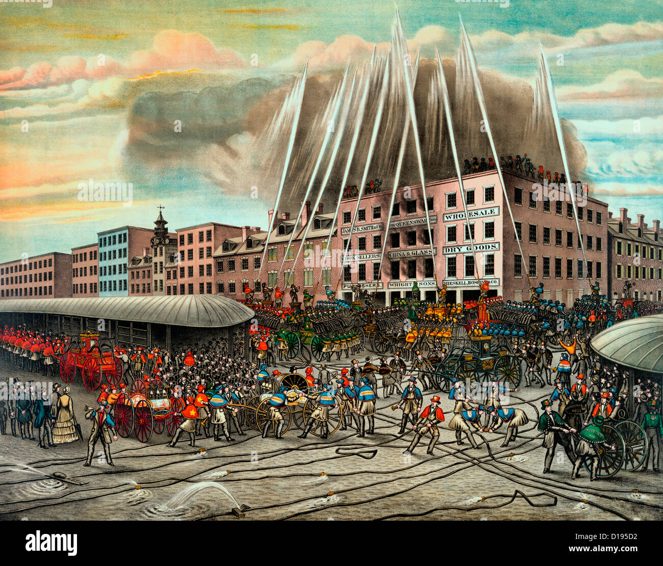 The old Philadelphia fire department. Period of 1850 Stock Photo - Alamy