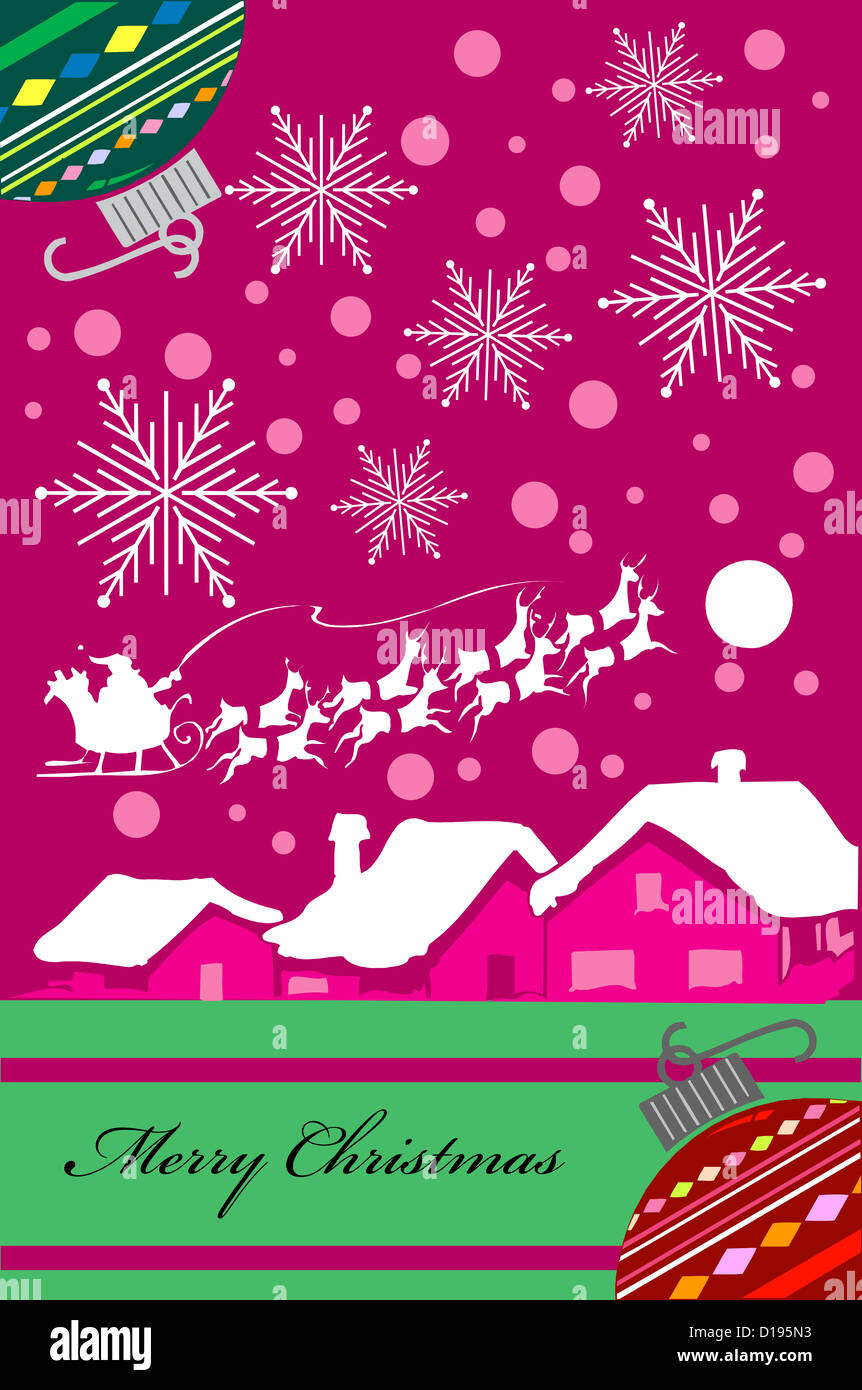 Vertical Christmas card design in purple tones. Illustration. No ...