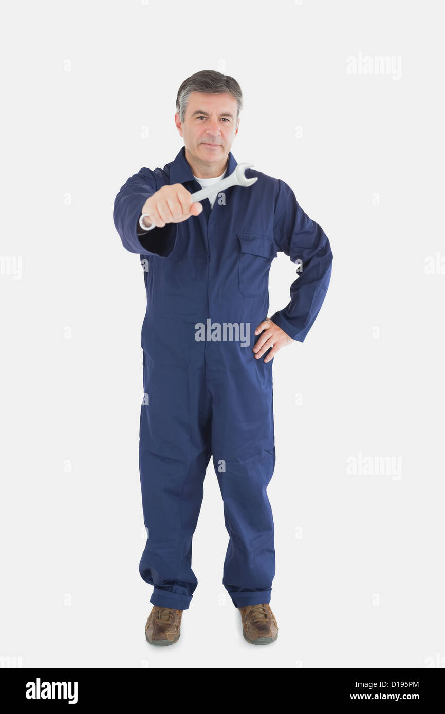 Hand mechanic holding wrench hi-res stock photography and images - Alamy
